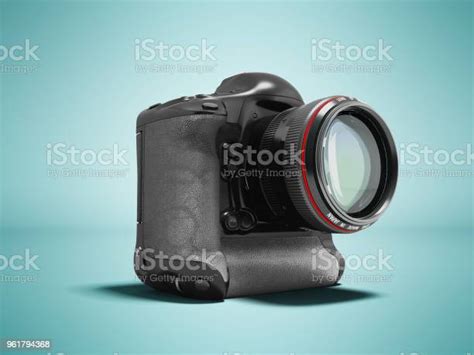파악 하는 검은 그림자와 파란색 배경에 3d 렌더링 검은 전문 촬영을 위한 현대 전문 카메라 각도에 대한 스톡 사진 및 기타