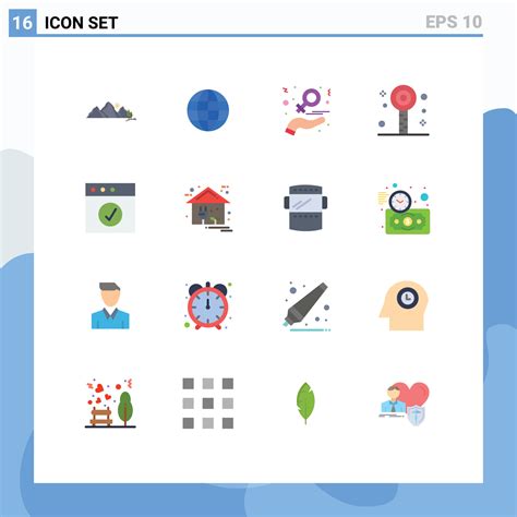 Editable Vector Line Pack Of 16 Simple Flat Colors Of Summer Lollipop