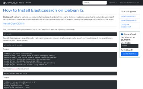 CrownCloud Wiki How To Install Elasticsearch On Debian