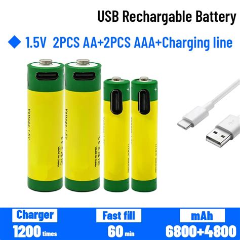 충전식 AA 1 5V 6800mah 1 5V AAA 4800mAh 리튬 배터리 손전등 장난감 시계 MP3 플레이어 리튬
