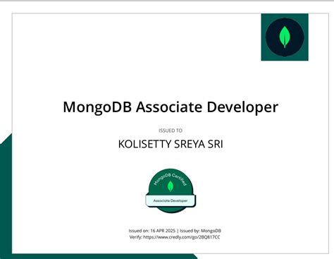 Im Excited To Share That Ive Officially Earned The Mongodb Associate