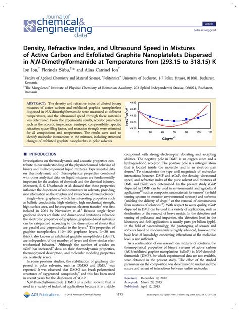 Pdf Density Refractive Index And Ultrasound Speed In Mixtures Of