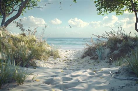 Beachside Nature Art Class Premium Ai Generated Image