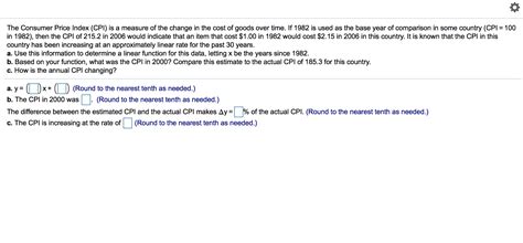 Solved Question The Consumer Price Index Cpi Is A