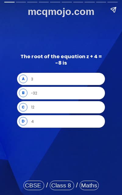 Chapter Wise Mcq Questions For Class 8 Maths Quizzes With Answers