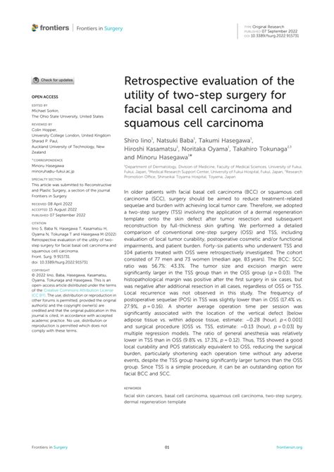 Pdf Retrospective Evaluation Of The Utility Of Two Step Surgery For