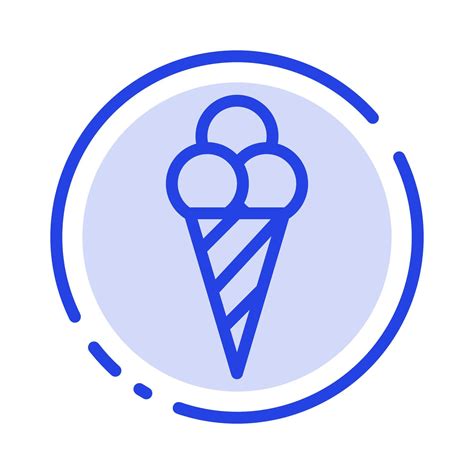 Beach Ice Cream Cone Blue Dotted Line Line Icon 15199405 Vector Art At Vecteezy