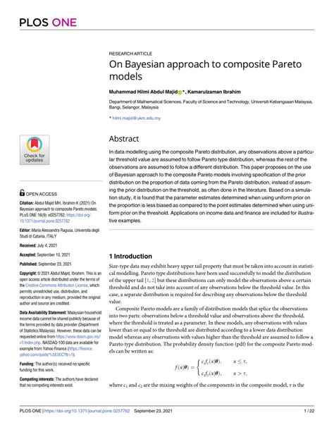 Pdf On Bayesian Approach To Composite Pareto Models