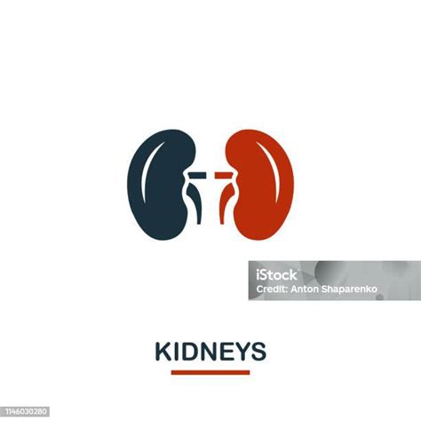 신장 아이콘입니다 의료 아이콘 컬렉션에서 창조적 인 디자인 웹 디자인 애플 리 케이 션 소프트웨어 인쇄 사용에 대 한 두 가지 색상 신장 아이콘 콩팥 내부 기관에 대한 스톡