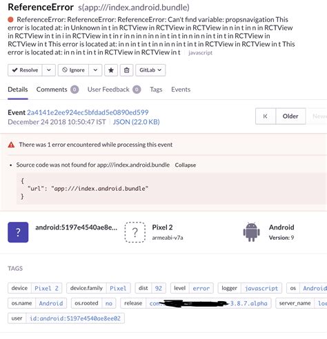 Sentry For Android Unable To Show The Code Where The Error Occurs