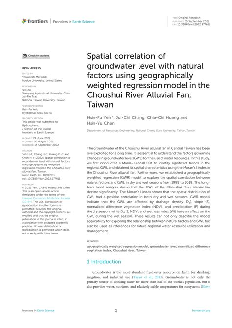 pdf spatial correlation of groundwater level with natural factors