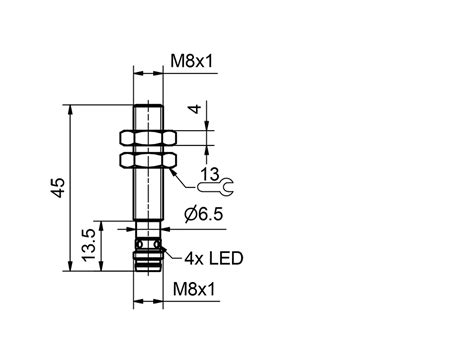SensoPart IMT S B PSL M M Inductive Sensor M Housing Flush Sn Mm PNP NO M Pin