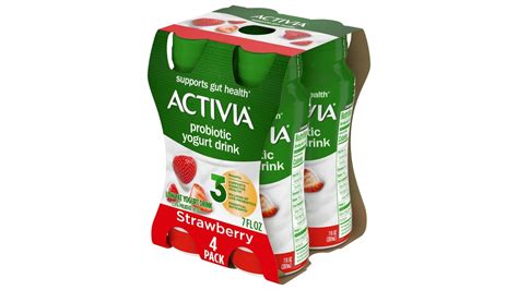 Activia Low Fat Probiotic Strawberry Yogurt Drink Bottles 4 Ct 28 Fl