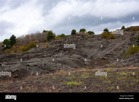 Mount Etna Lava Fields Italy Stock Photo Alamy