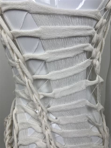Julien Macdonald Skeletal Laddered Knit Mini Dress Rellik