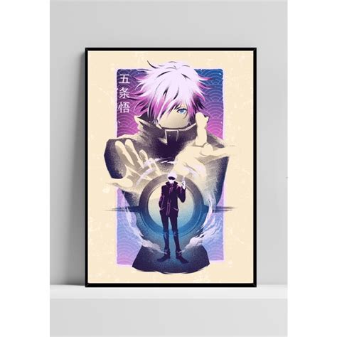 Quadro de mdf poster sem moldura Anime Mangá Jujutsu kaisen Gojo