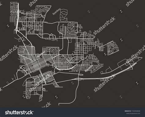 Urban Vector Street Map Cheyenne Wyoming Stock Vector Royalty Free