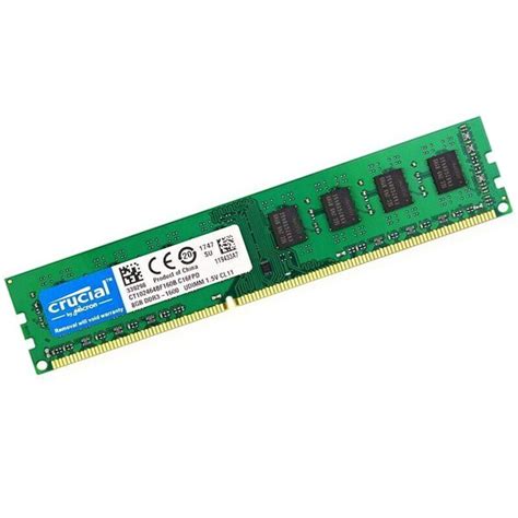 Crucial Ddr3 16gb 2x8gb Kit 1600 Mhz Pc3 12800 Dimm 240 Pin Non Ecc