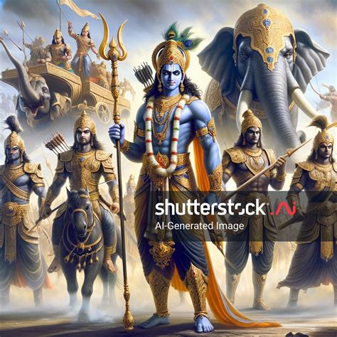 Krishna 5 Pandavas Mahabharat Battle Feild Ai Generated Image 2495311085 Shutterstock
