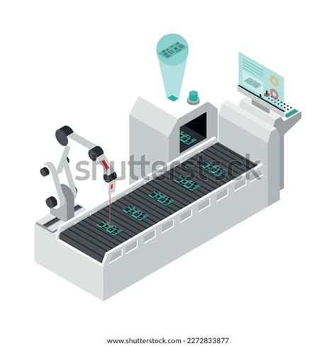 Industrial Robot Technology Assembly Line 3d Stock Vector Royalty Free