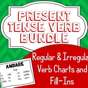 Il Presente Italiano BUNDLE Present Tense Verbs Reg Irreg Verbs