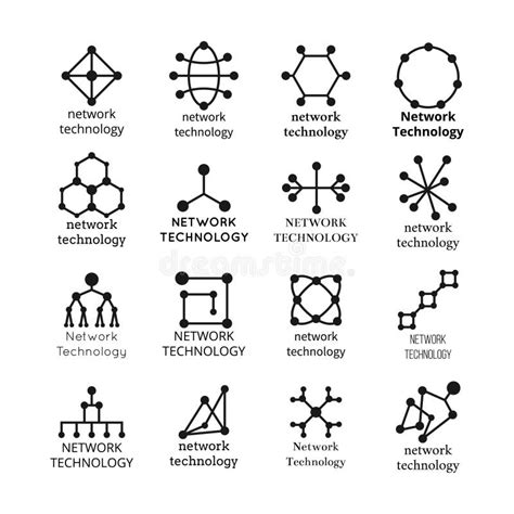 Molecule Structure Logo Or Biology Model Sign Vector Set Stock Vector