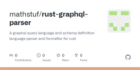 Github Mathstufrust Graphql Parser A Graphql Query Language And