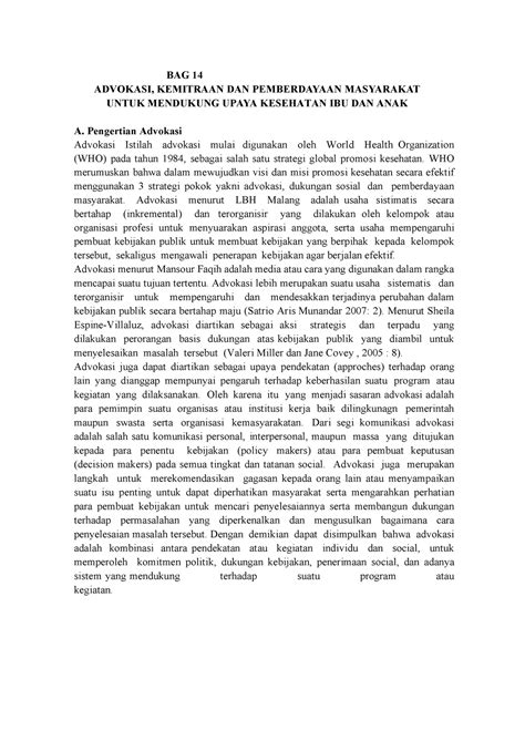 Advokasi Pkesehatan Masyarakat BAG 14 ADVOKASI KEMITRAAN DAN