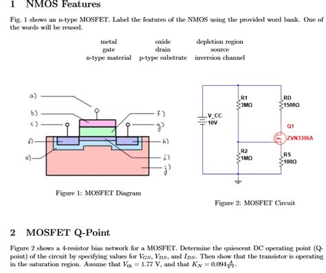 1 Nmos Features Fig 1 Shows An N Type Mosfet Label The Features Of The Nmos Using The Provided