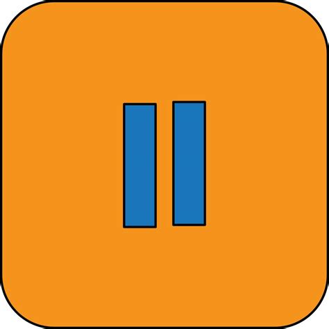 Push Button Icon In Orange Background With Stroke For Multimedia Concept 24329354 Vector Art At