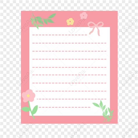 분홍색 흰색 꽃 일러스트 만화 메모 일정입니다 노트 메모지 계획 사랑 Png 일러스트 무료 다운로드 Lovepik