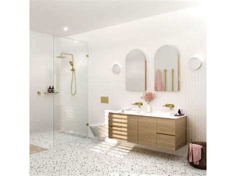 Mizu Soothe Mk2 Wall Basinbath Mixer Set Kit Brushed Brass 6 Star From Reece