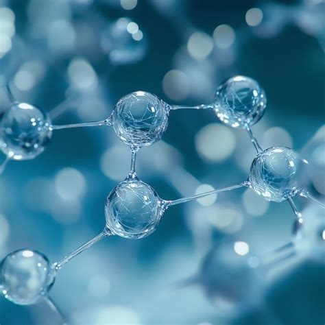 Abstract Molecular Science Background In Blue Tones Premium Ai Generated Image