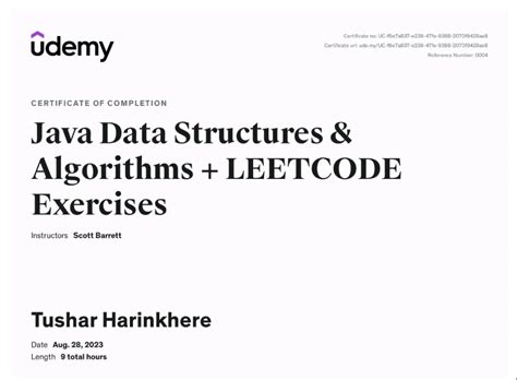 Tushar Harinkhere On Linkedin Datastructures Udemycertificate