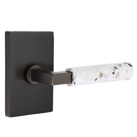 Select Levers Collection Passage Modern Rectangular Rosette In Oil