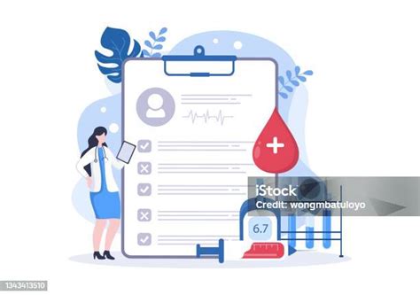 혈당 측정기 시험 결과 튜브 주사기로 당뇨병 검사 및 포스터 배경 벡터 일러스트레이션 치료 건강 검진에 대한 스톡 벡터 아트 및