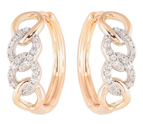 Сережки Xuping Позолота 18k Родій колечка «Візерунок ланцюжок з цирконієм продаж ціна у