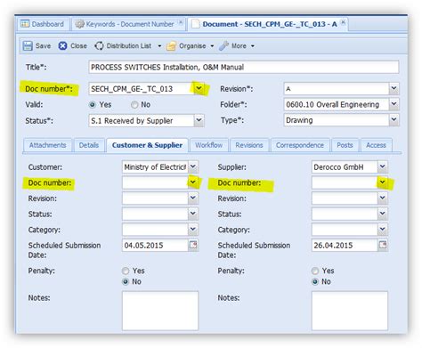 Document Numbering Keywords