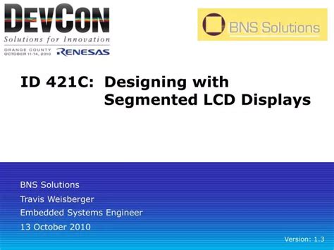 Ppt Id 421c Designing With Segmented Lcd Displays Powerpoint