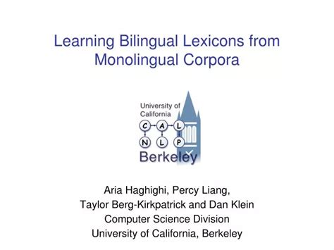 Ppt Learning Bilingual Lexicons From Monolingual Corpora Powerpoint