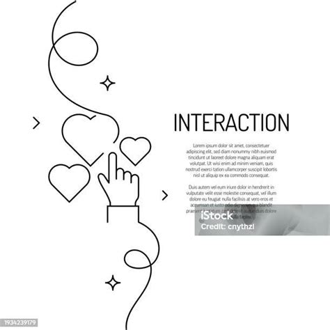 Dessin Au Trait Continu De Licône Dinteraction Illustration Vectorielle