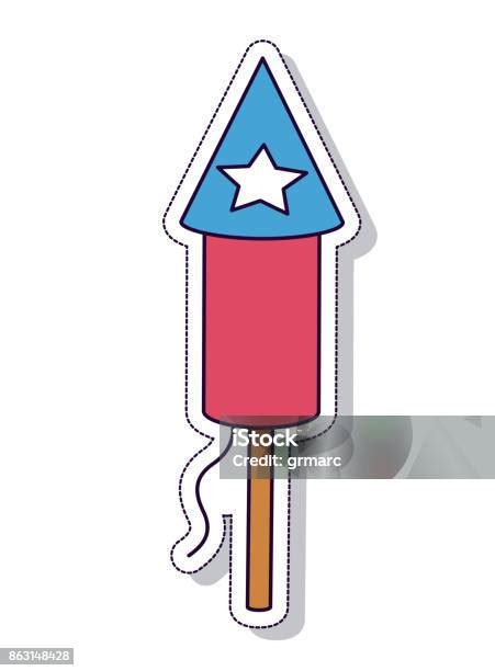 Conception De Feux Dartifice Patriotique Icône Isolé Vecteurs Libres De