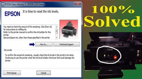 How To Reset Ink Level In Epson L210 Printer Ink Run Out Solution