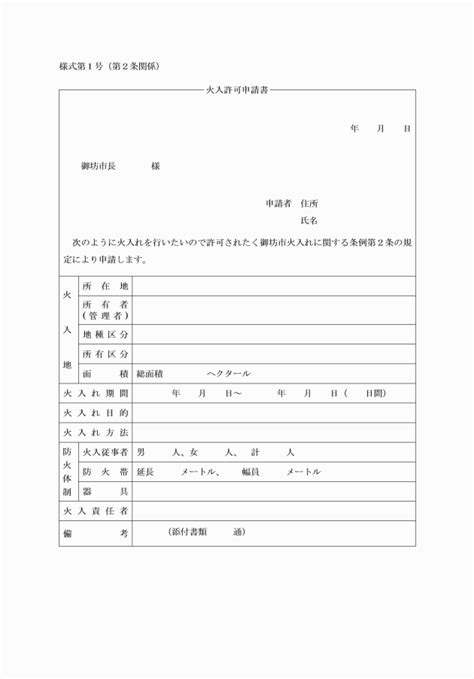 御坊市火入れに関する条例施行規則