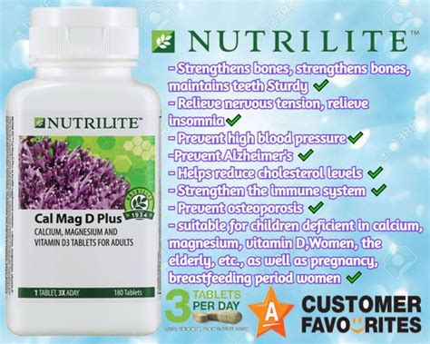 Nutrilite Cal Mag D Plus 180 Tab 增加骨质健康改善骨质疏松 Not Suitable For