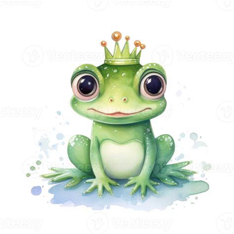 Watercolor Princess Frog Isolated Illustration 25037384 Png