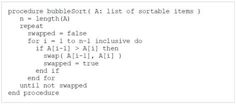 Solved procedure bubbleSort( A: list of sortable items) n = | Chegg.com