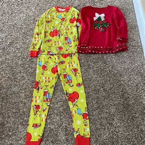 The Grinch Pajamas New Never Used Grinch Pj Set There Is No Red Shirt With This Set Poshmark