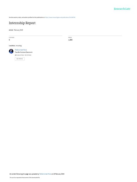 Internship Report Pdf Artificial Neural Network Technology