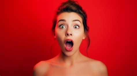 Premium Photo Surprised Woman With Mouth Open On Pink Background
